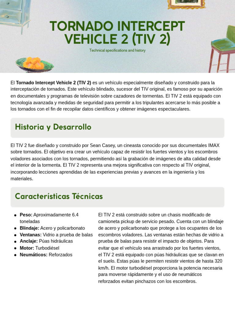 TIV 2: Vehículo de Intercepción de Tornados | PDF | Tornados | Tormentas