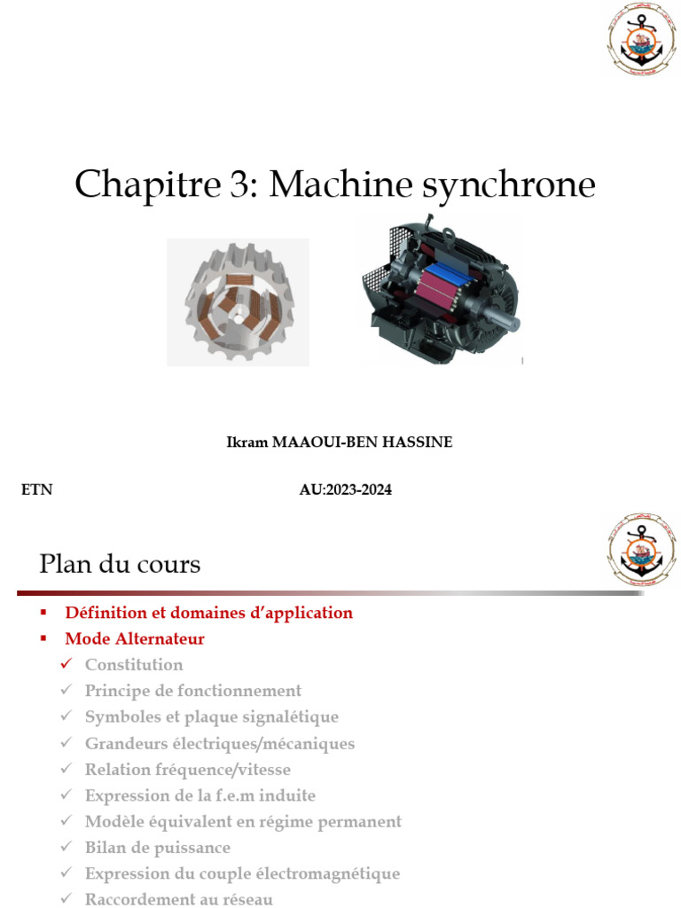 Introduction à la machine synchrone | PDF | Électromagnétisme ...