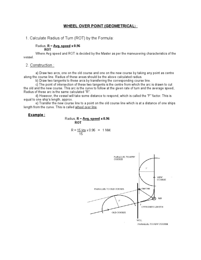 Wheel Over Point Calculation Guide | PDF | Tangent | Speed