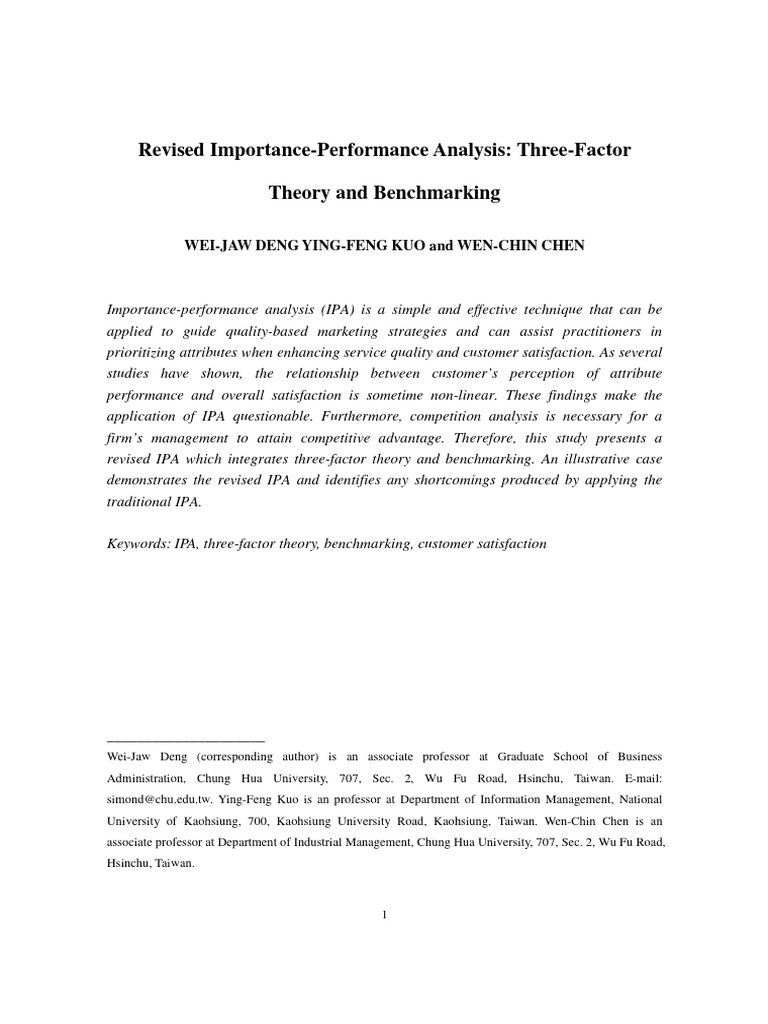 Revised Importance-Performance Analysis | PDF | Linear Regression ...