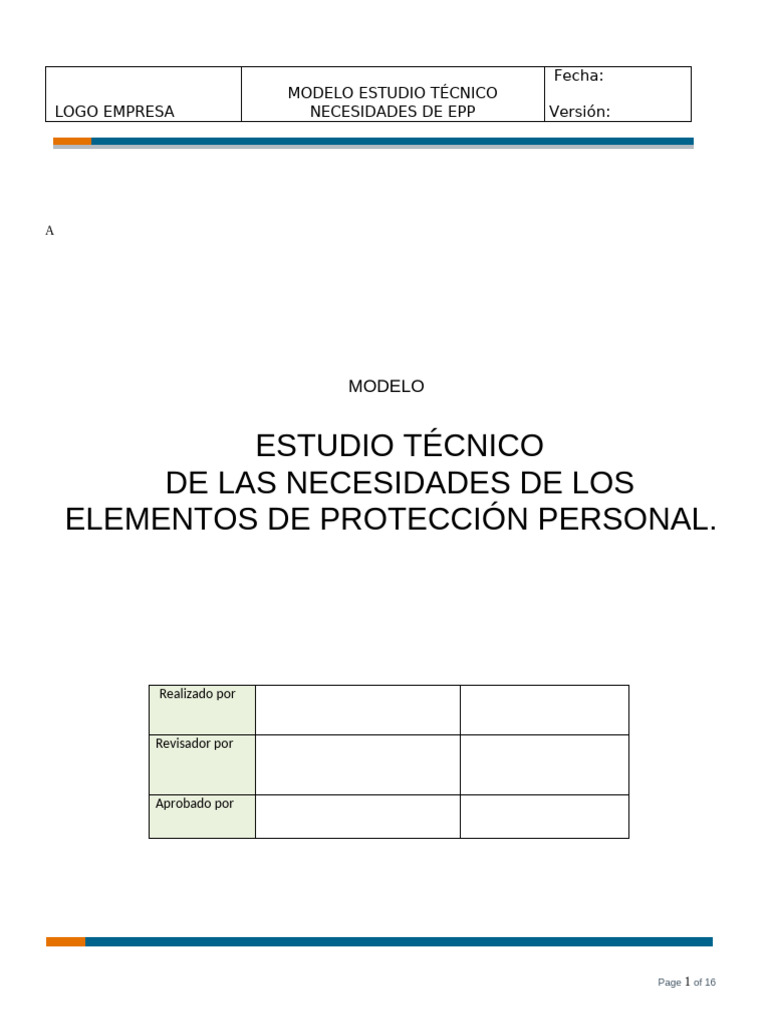 Estudio Técnico de Necesidades de EPP | PDF | Business | Valores