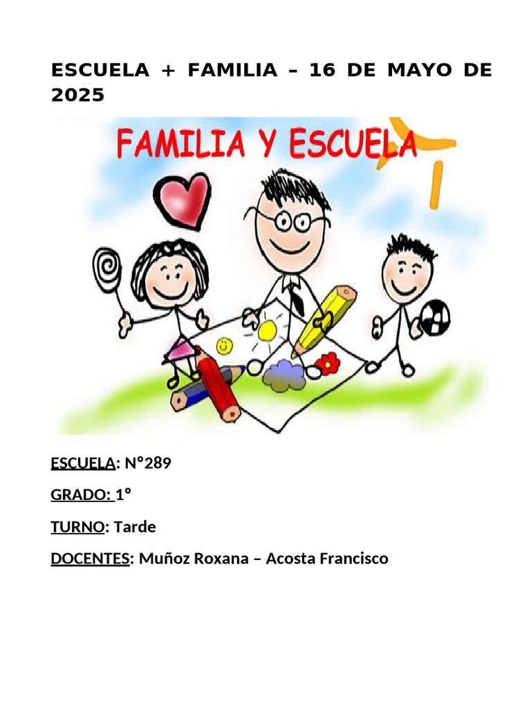 Escuela - Familia. Mayo | PDF | Escuelas | Aprendizaje