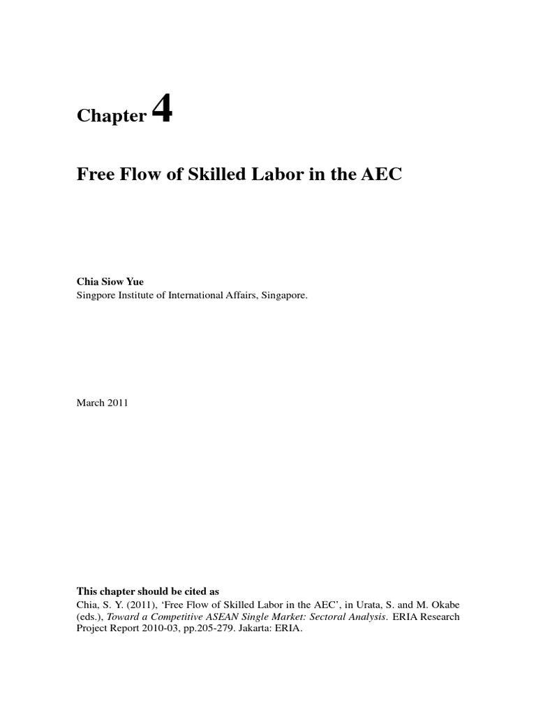 Chapter4-Free Flow of Skilled Labor in The AEC | PDF | Human Capital ...