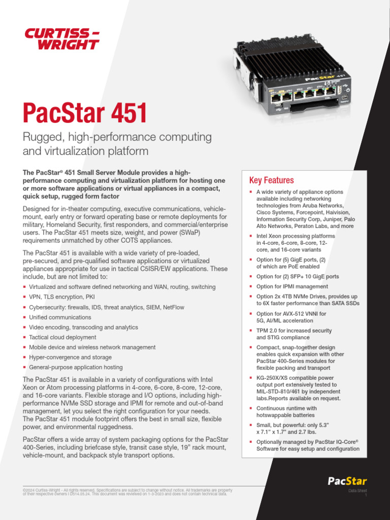 PacStar 451: Rugged Computing Module | PDF | Solid State Drive ...