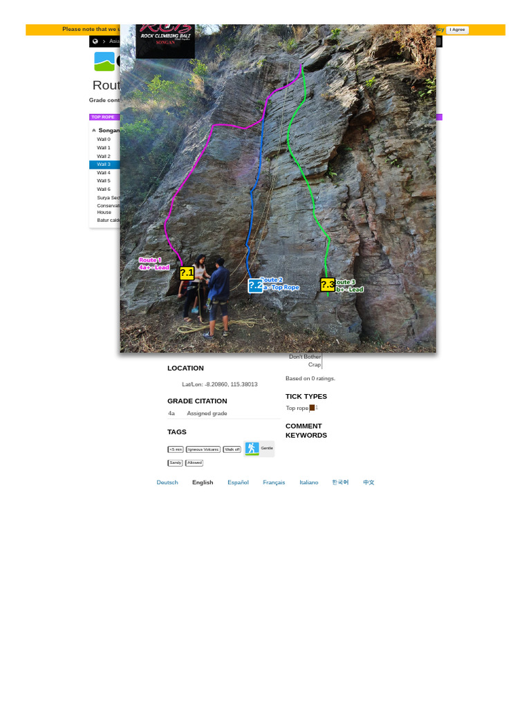 4a Route 2, 16m Top Rope Climb in Bali - Thecrag | PDF | Mountaineering ...
