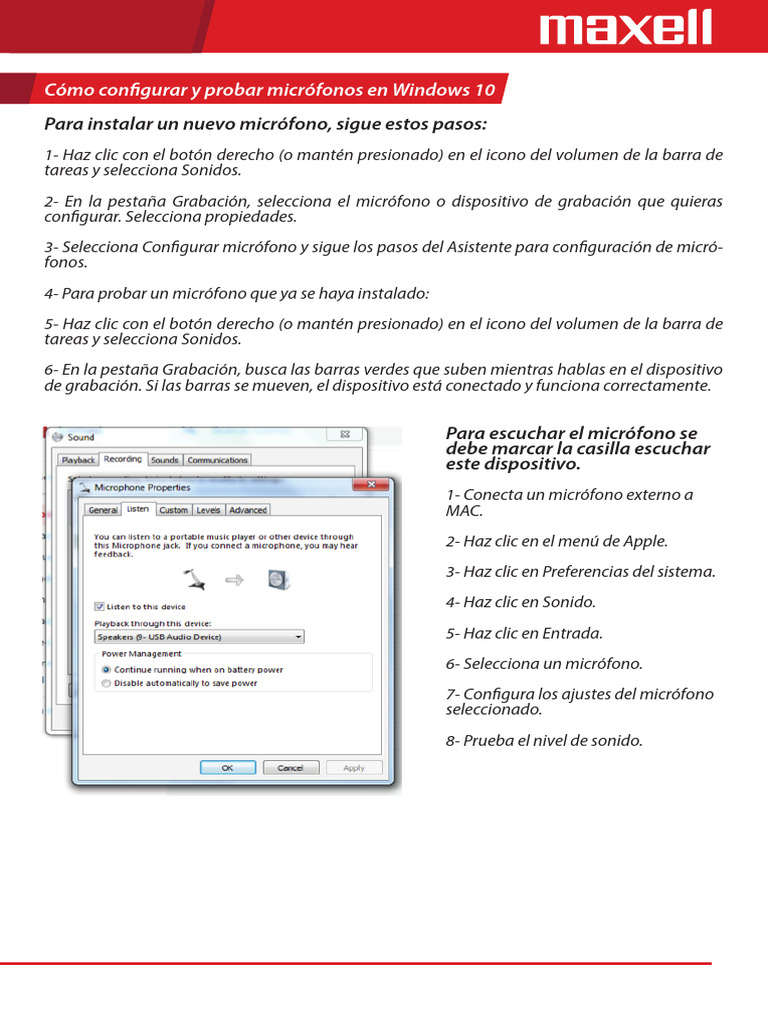 Como Conectar Un Microfono A Una Computadora | PDF