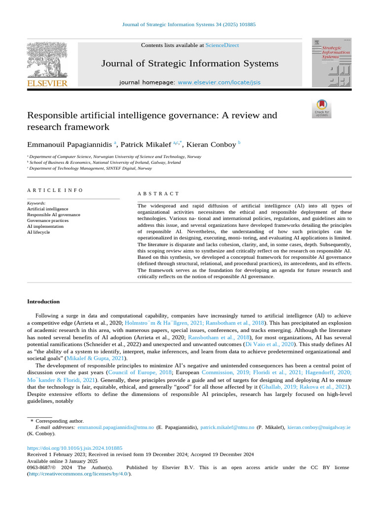 Responsible AI Governance Framework Review | PDF | Artificial ...