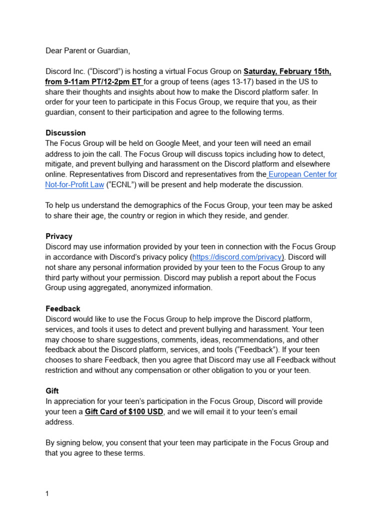Parental_Guardian Consent Form - 2_15_Youth Consultation | PDF