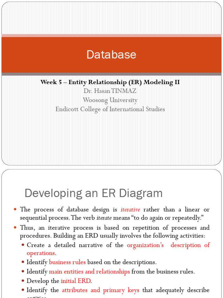 Week 5 - ER Modelling II | PDF