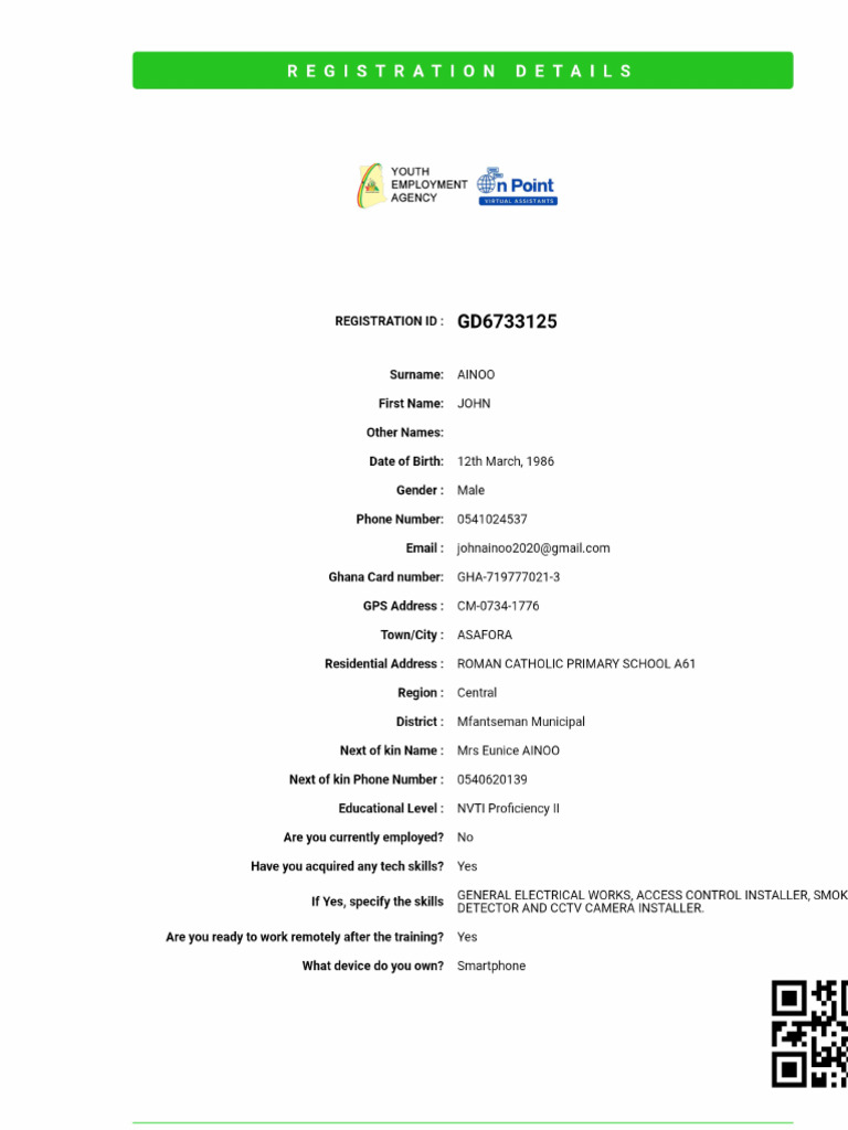 Registration Receipt | PDF