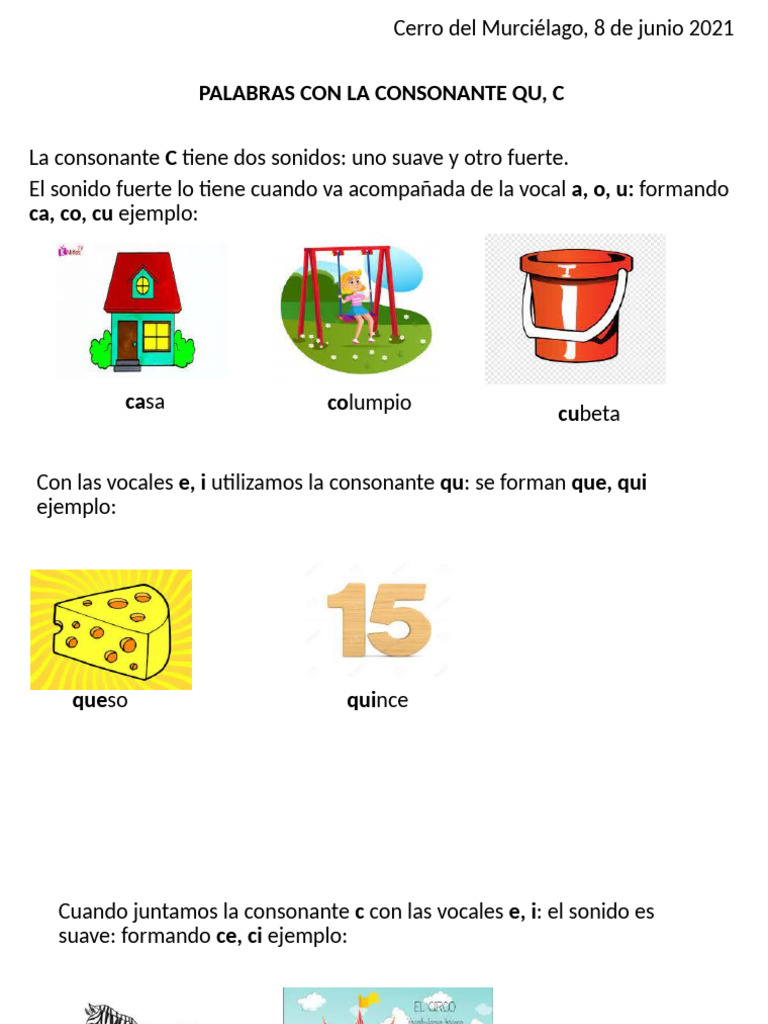 Palabras Con C y Qu | PDF