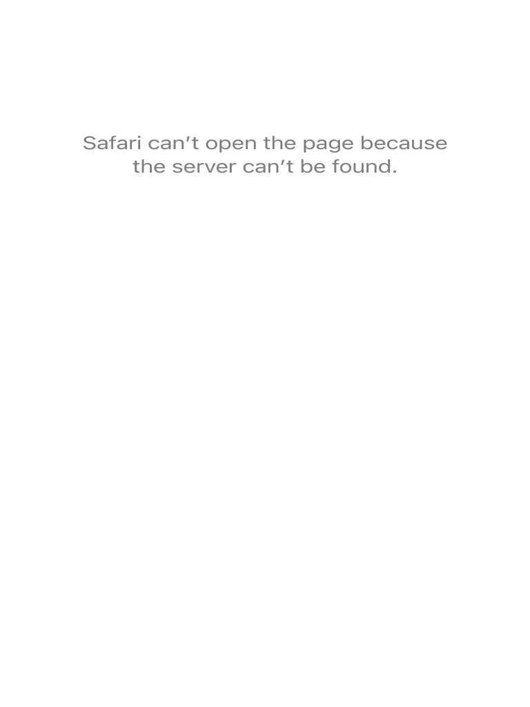 Safari Can't Open The Page Because The Server Can't Be Found | PDF