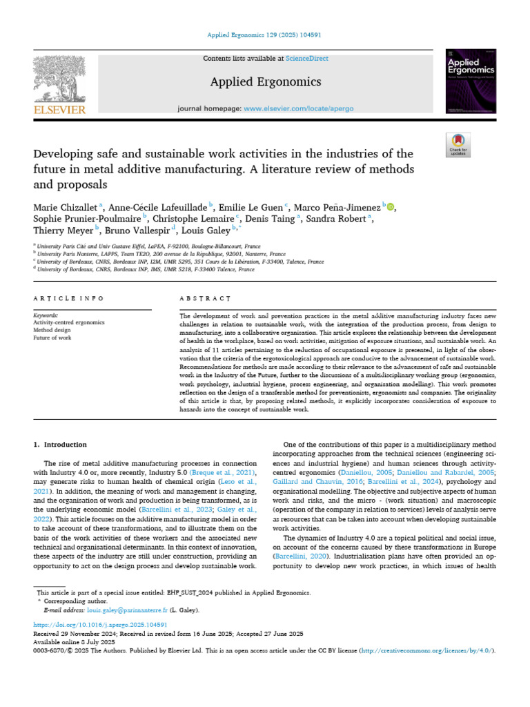 Applied Ergonomics: Journal Homepage | PDF | Risk | Measurement