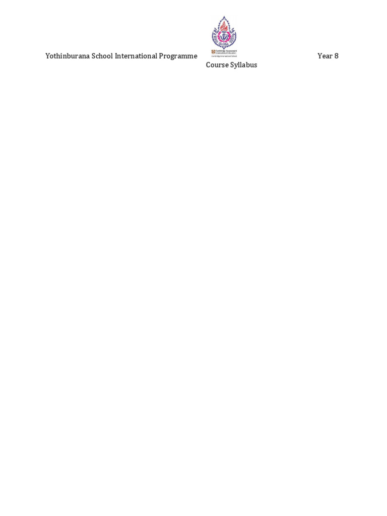 Year 8 Course Outline First Semester August To December 2025 | PDF ...