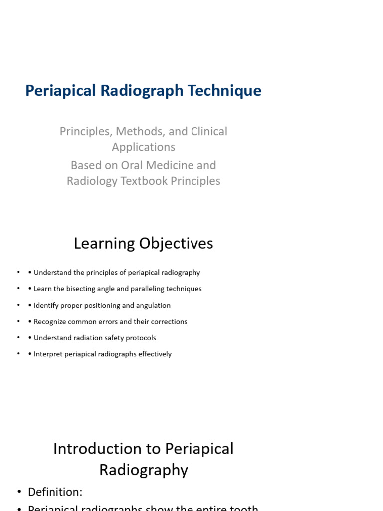 Periapical Radiograph Presentation Enhanced | PDF | Human Tooth ...
