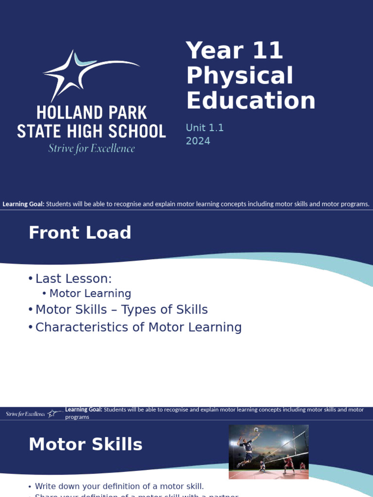 Motor Learning Concepts in PE Unit 1.1 | PDF | Learning | Behavioural ...