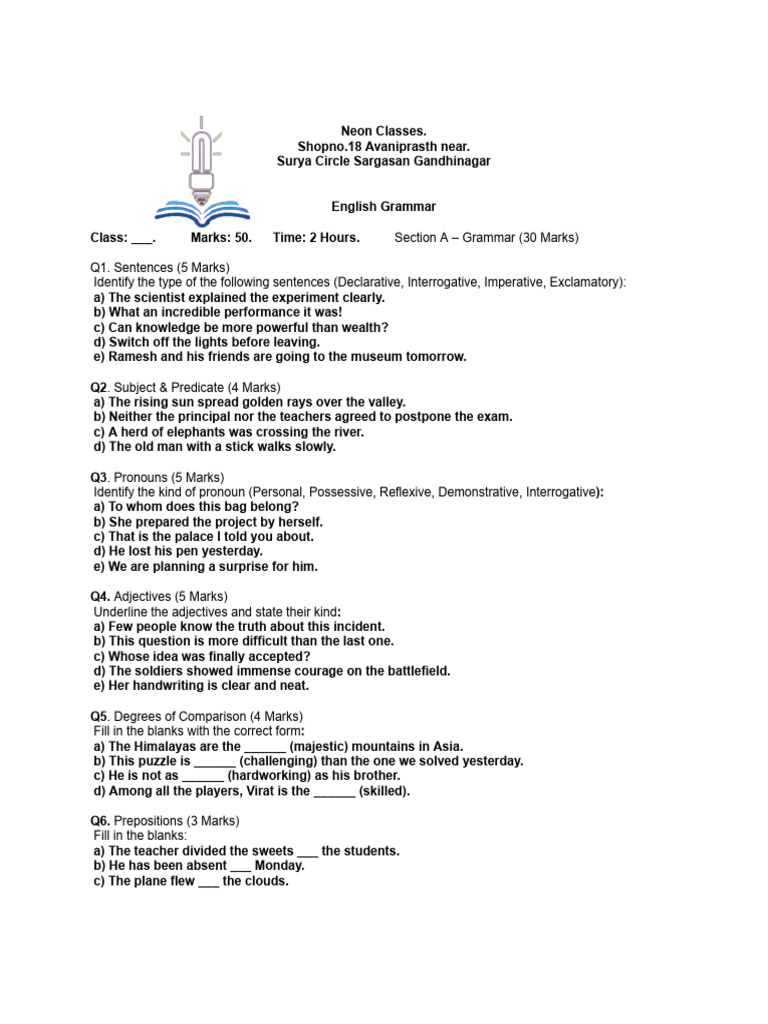 Neon Classes Class 5th English - 250911 - 110523 | PDF | English ...