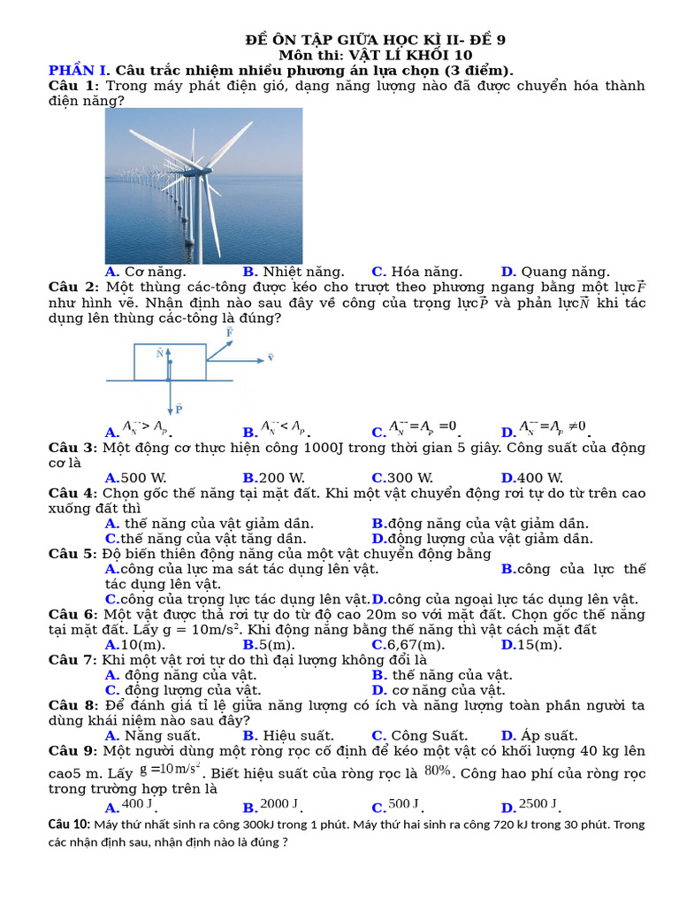 ĐỀ 5 - GK2 LÝ 10 | PDF