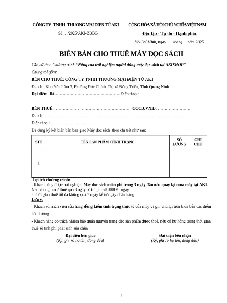 Bien Ban Thuê Mds | PDF