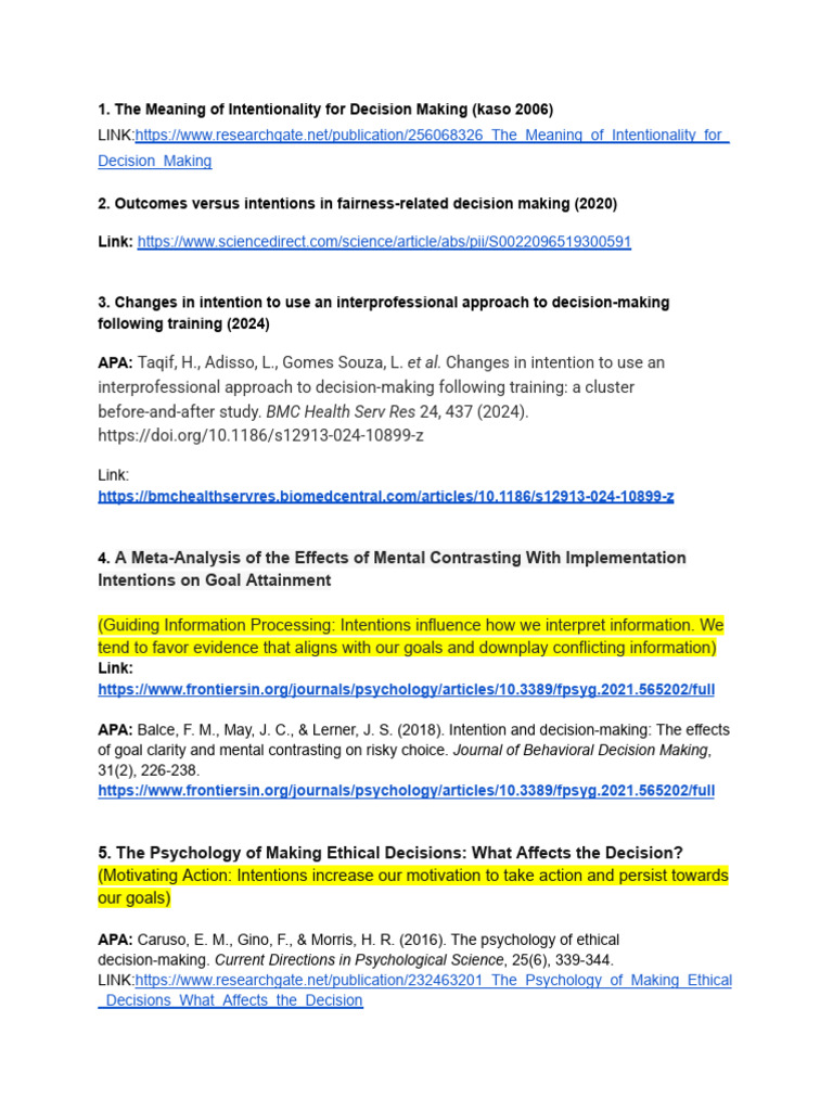 RCS - Intention Toward Decision Making | PDF | Intention | Decision Making