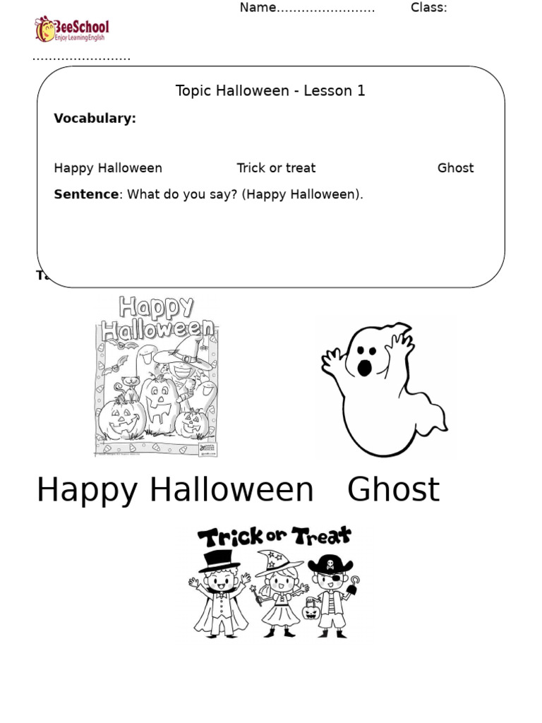 Halloween Lesson 1 | PDF