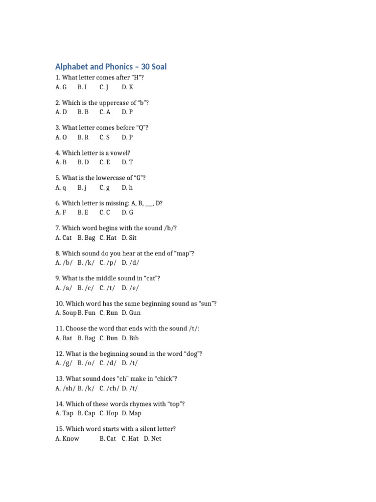 Alphabet and Phonics | PDF