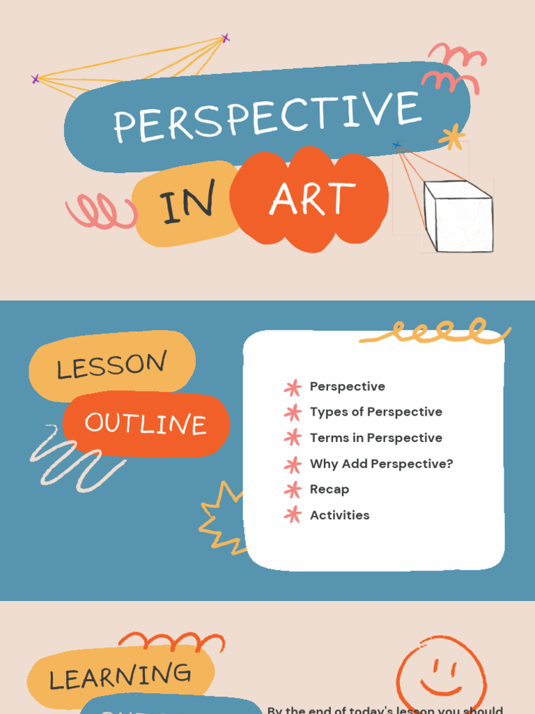 Perspective in Art Education Presentation in Beige Blue Red Hand Drawn ...