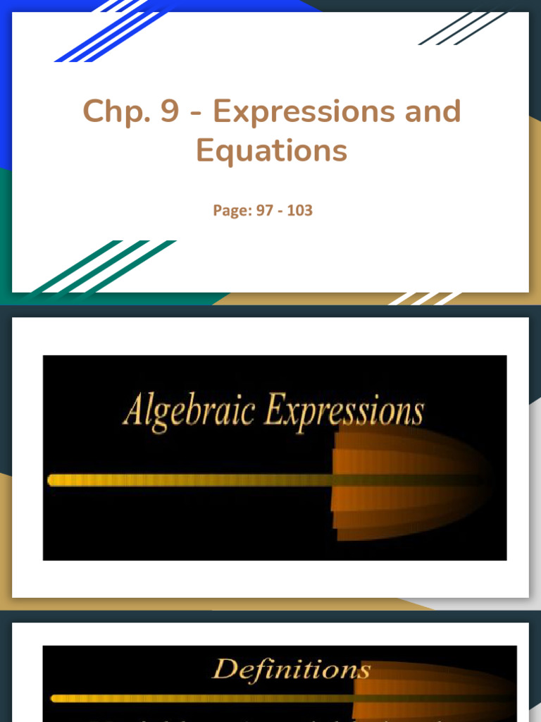 GR 6 - Chp. 9 Expressions and Equations | PDF