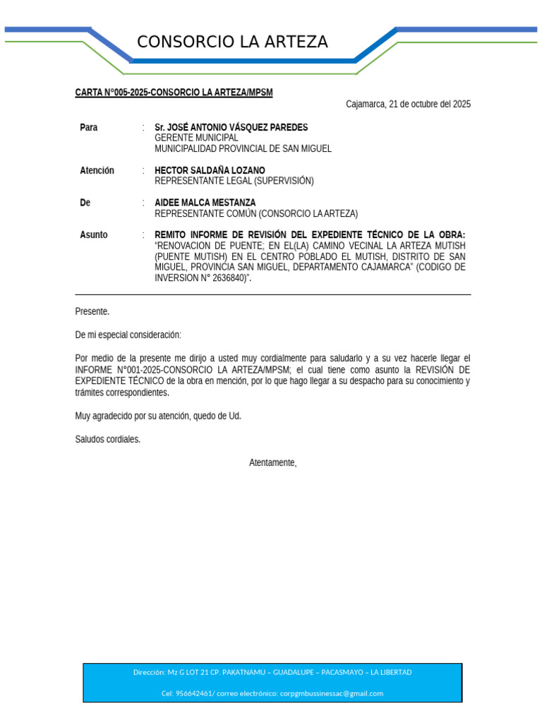 Informe Técnico: Renovación Puente Mutish | PDF | Presupuesto | Internet