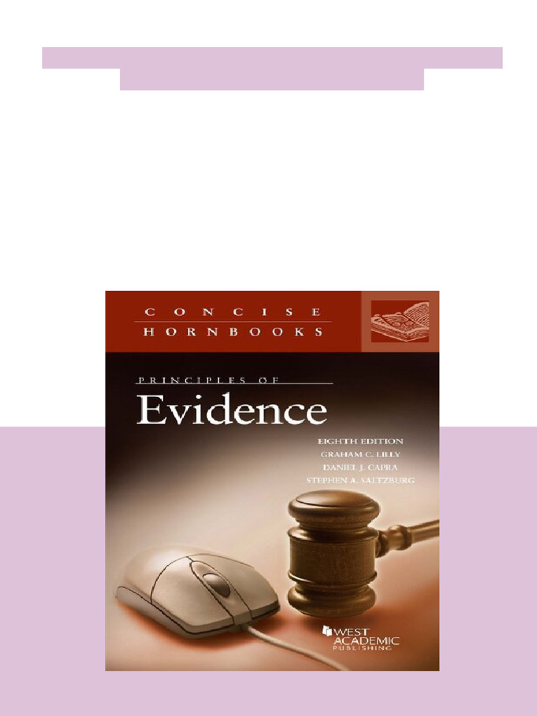 Principles of Evidence Concise Hornbooks 8th Edition Graham C. Lilly ...