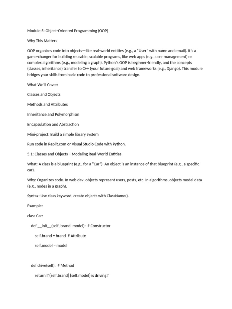 Module 5 - Objec-WPS Office | PDF | Method (Computer Programming ...