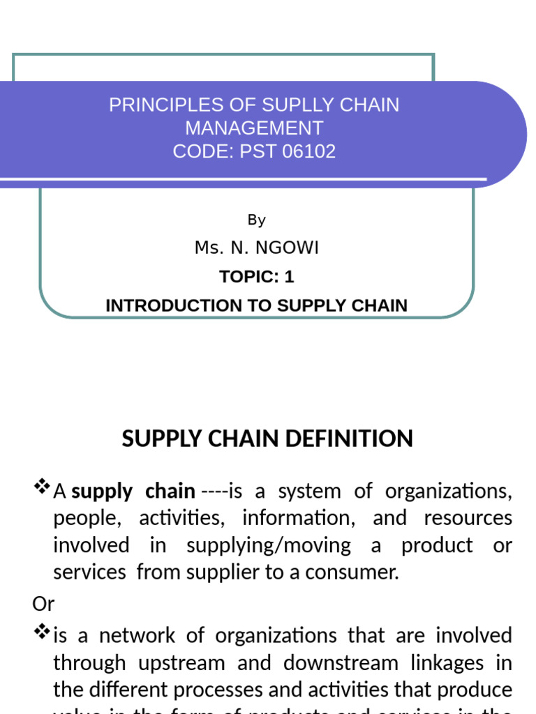 Supply Chain Management Principles | PDF | Supply Chain | Supply Chain ...