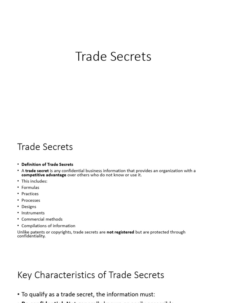 Understanding Trade Secrets and Protection | PDF