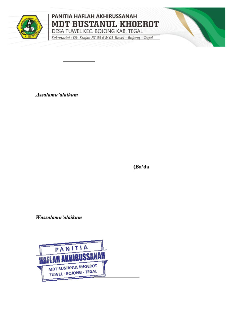 Undangan Haflah | PDF