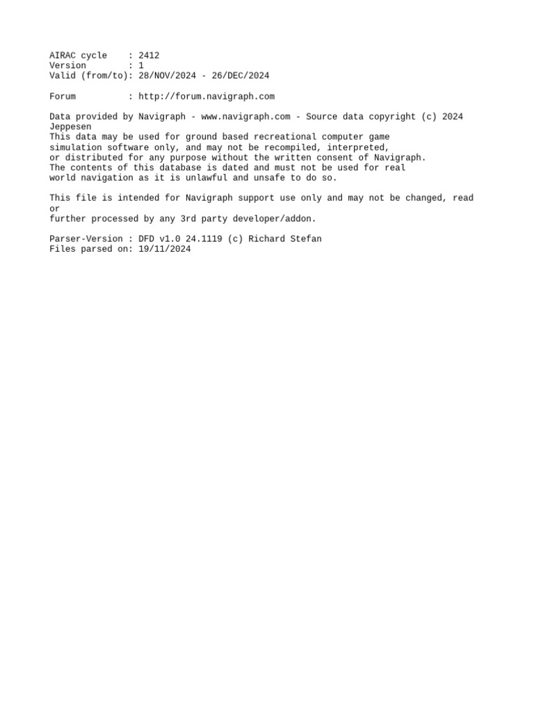 AIRAC Cycle 2412 Information | PDF