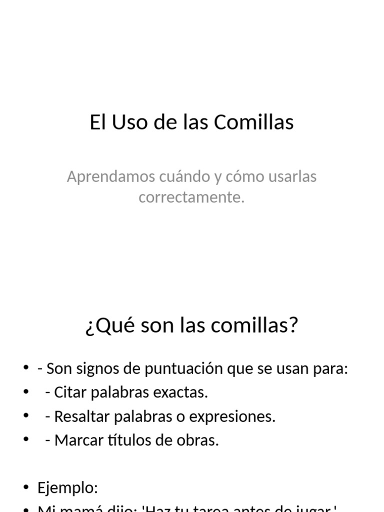Uso de Comillas | PDF