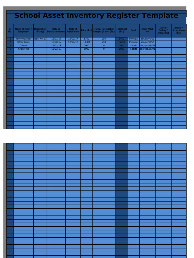 School Asset Inventory Template | PDF