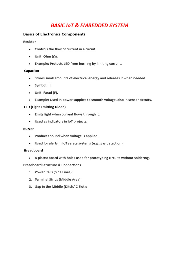 Basic IoT & Embedded System | PDF | Microcontroller | Internet Of Things