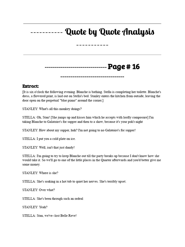 Streetcar Named Desire Revision | PDF