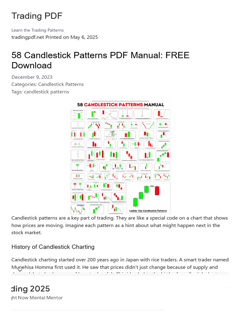 58 Candlestick Patterns PDF Manual | PDF | Market Trend | Market ...