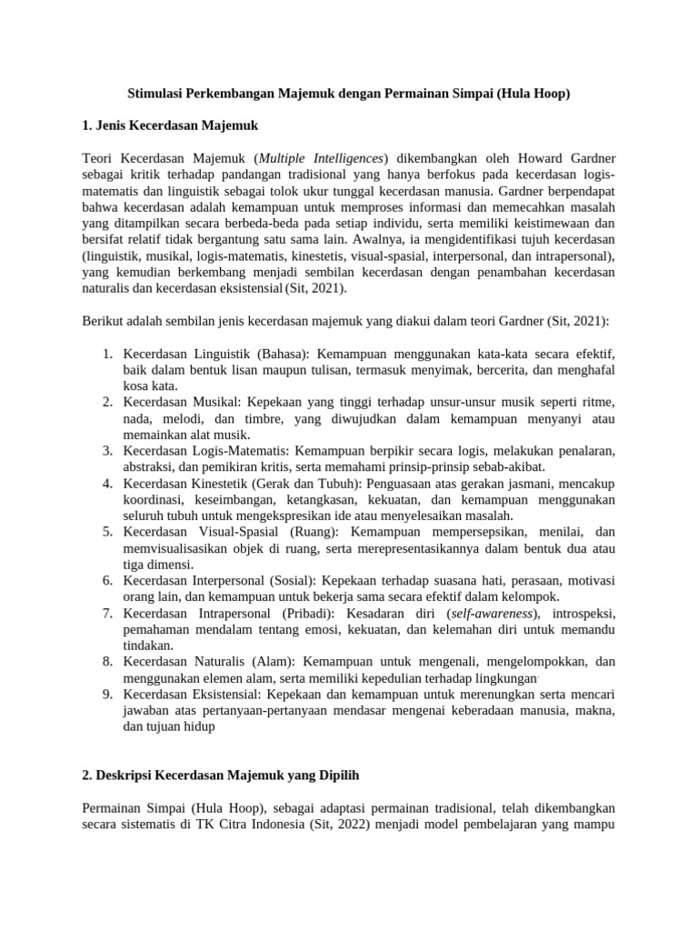 Permainan Tradisional Simpai (Hula Hoop) | PDF