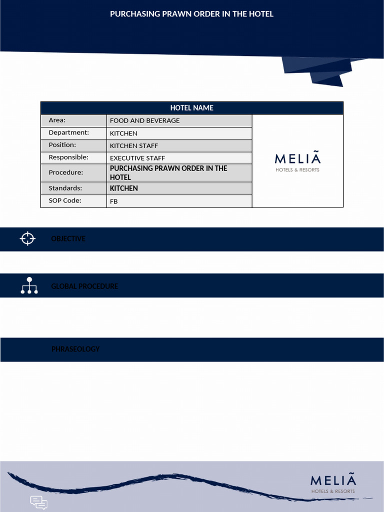 Purchasing Prawn Order in The Hotel - FB - Re.103 | PDF
