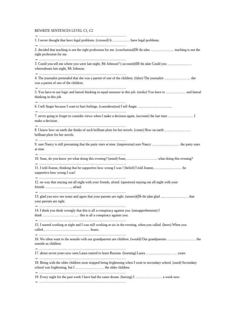 Rewrite Sentences 389 FULL | PDF