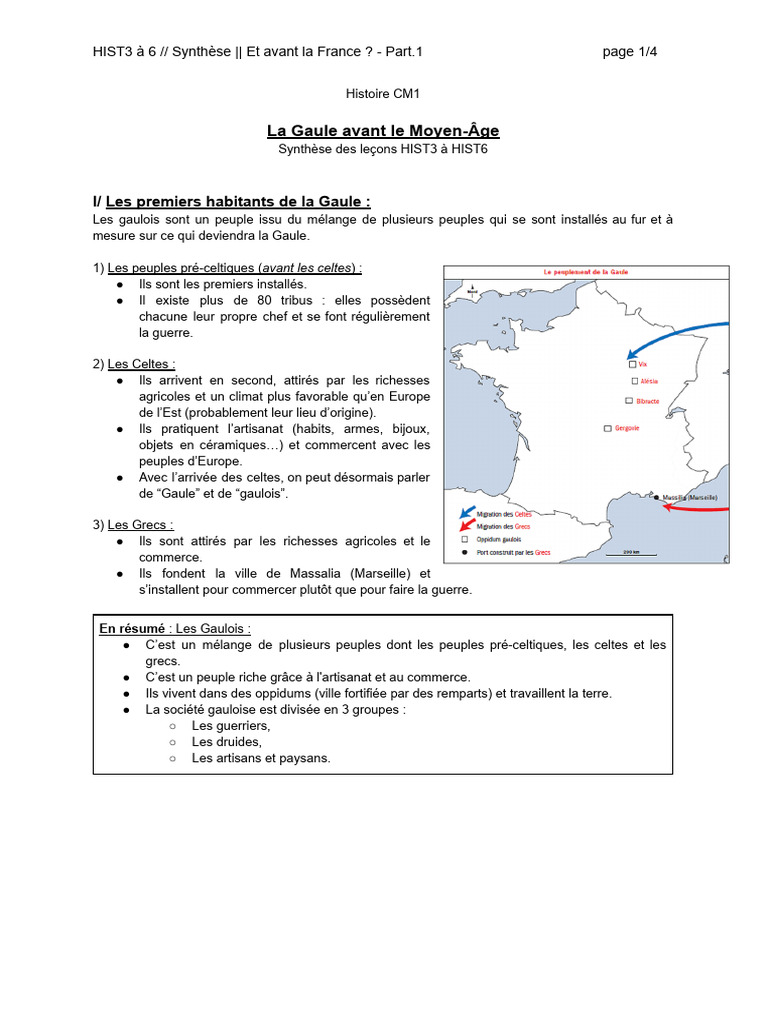 La Gaule avant le Moyen-Âge : Histoire et Invasions | PDF | Rome ...