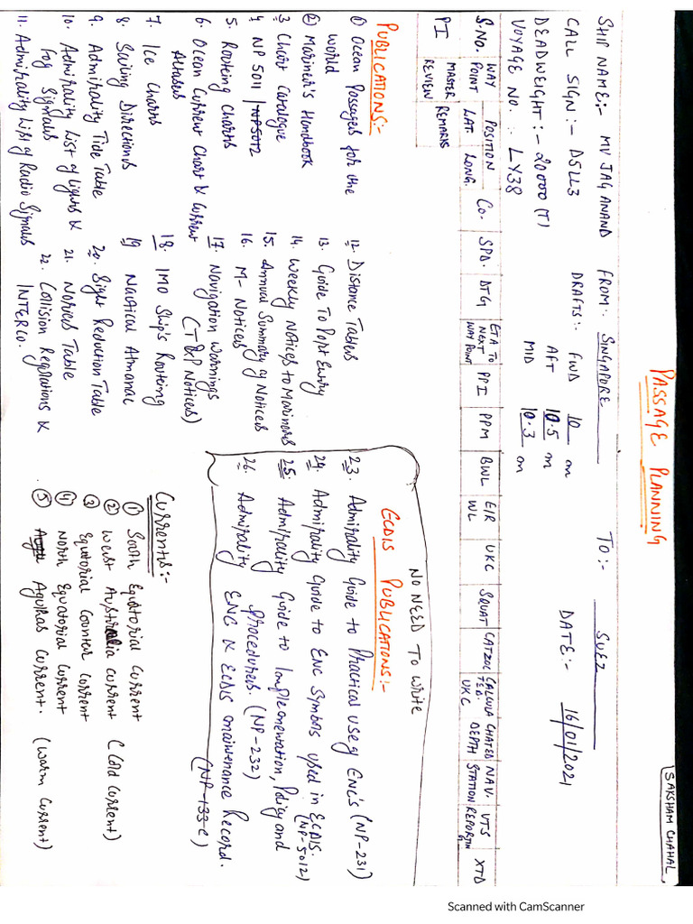 Passage Plan for Orals | PDF