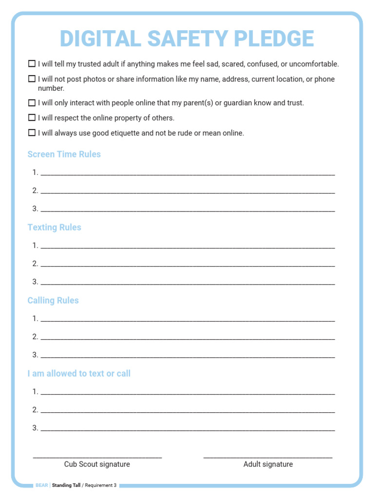 Digital Safety Pledge for Kids | PDF