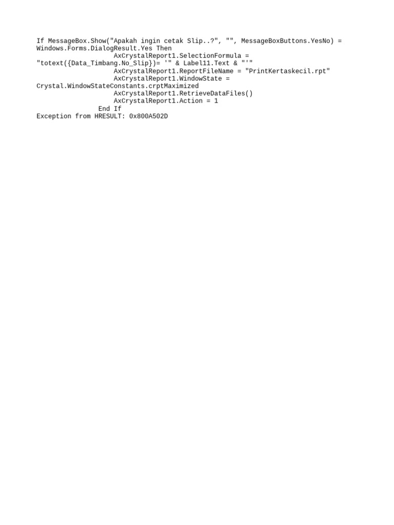 Koding Print Crystal Report | PDF