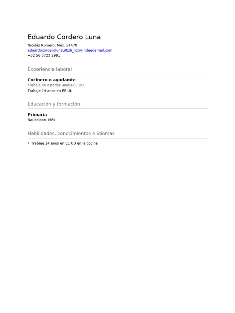 CV Eduardo Cordero Luna | PDF