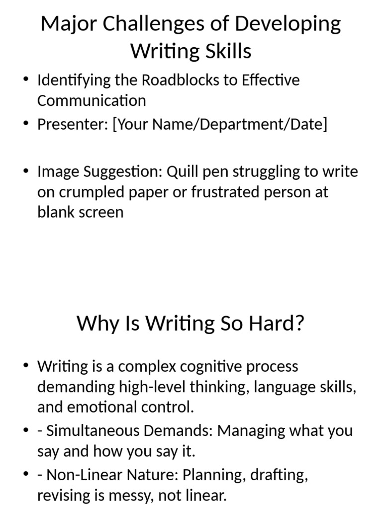 Major Challenges of Writing Skills | PDF | Thought | Writing