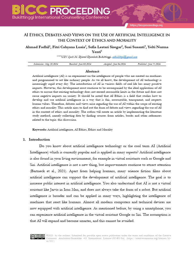 AI Ethics Debates and Views On The Use of Artifici | PDF | Artificial ...